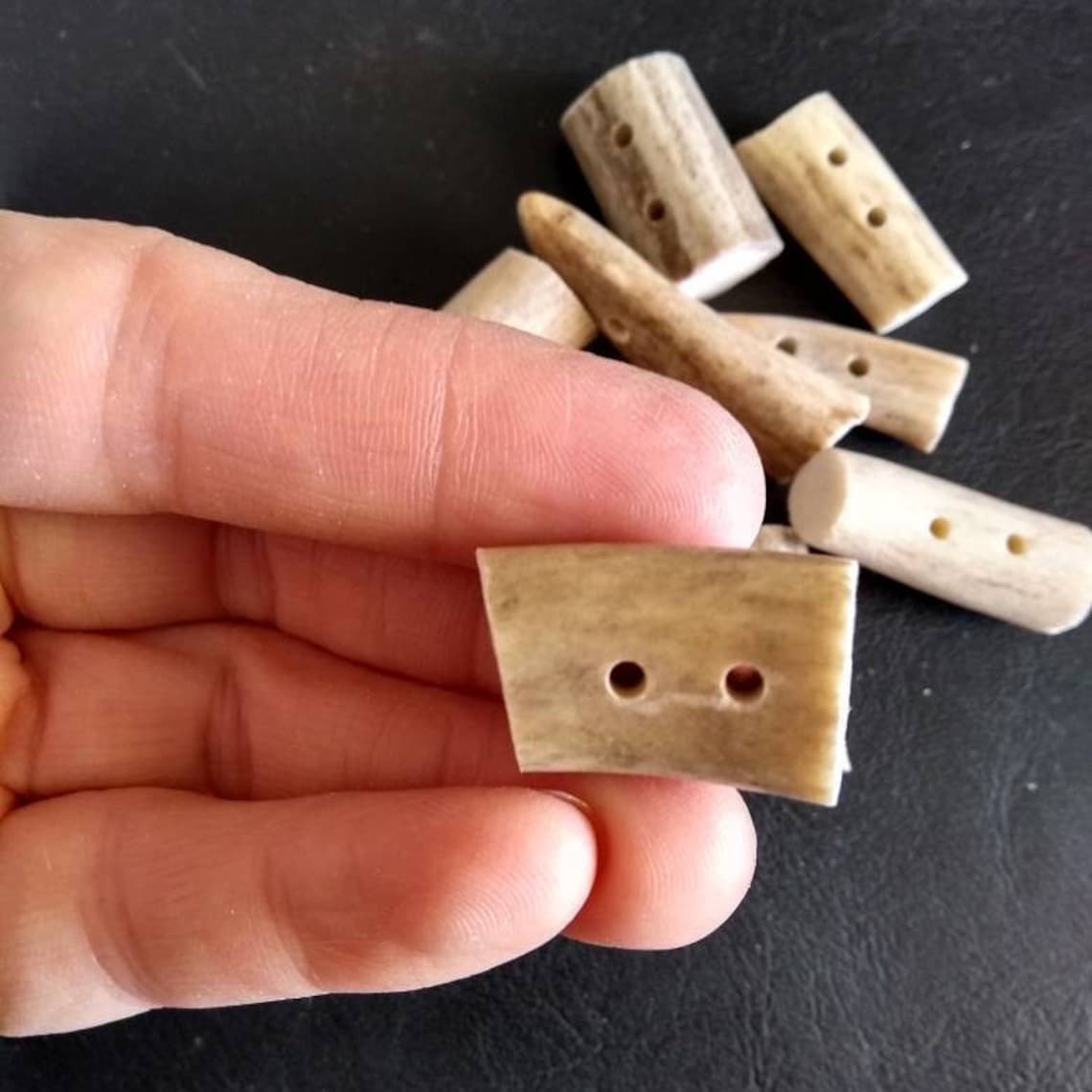 4 Piece Genuine Deer Antler Buttons Toggles | Etsy