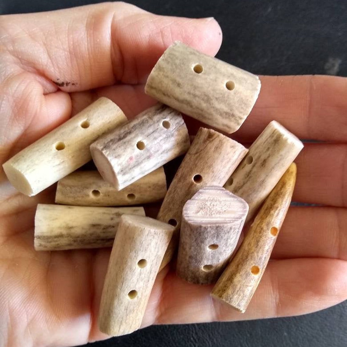 4 Piece Genuine Deer Antler Buttons Toggles | Etsy