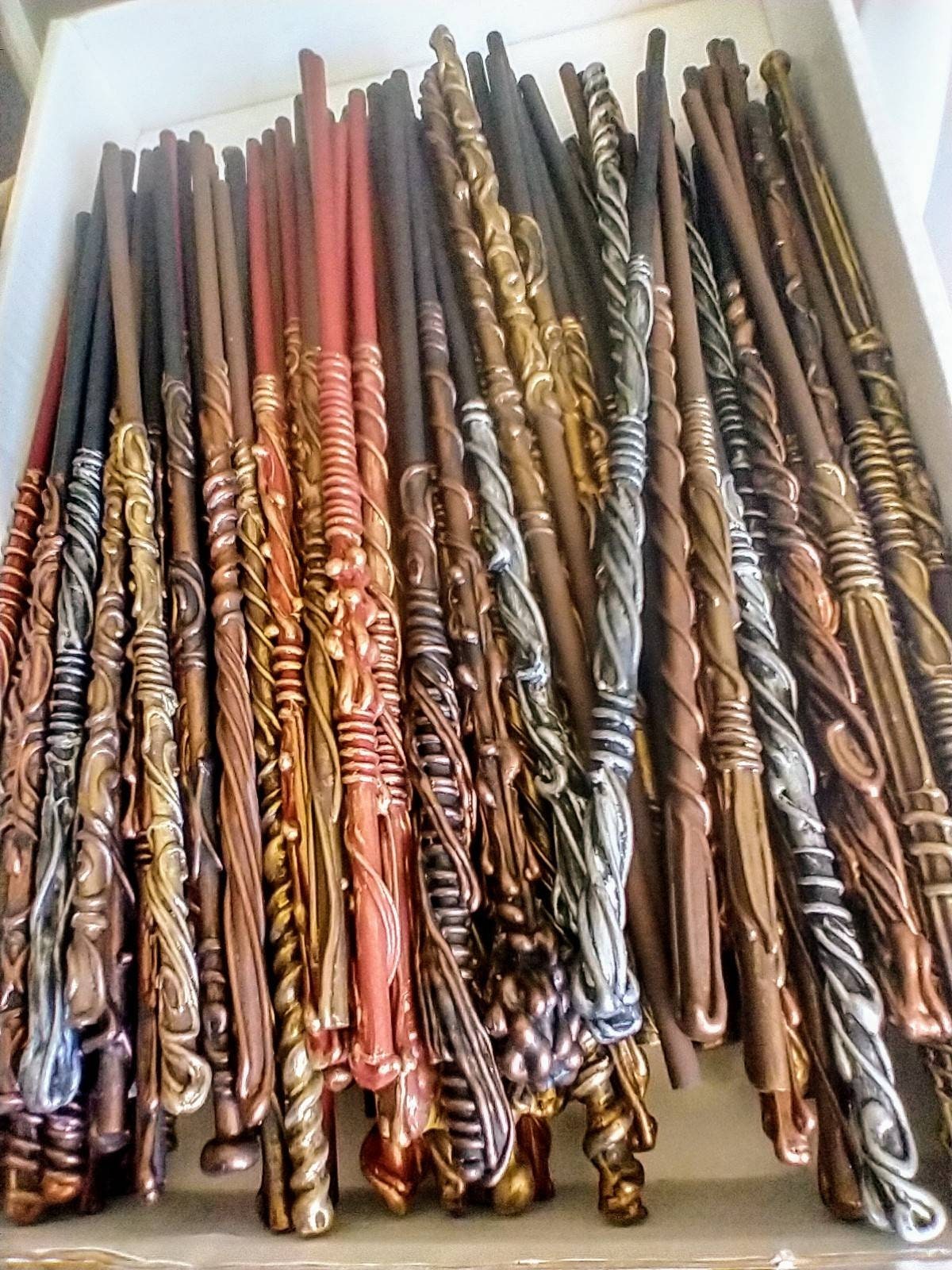 Magician Costume 12 Magic Wands - 9.6 Inch Plastic Spell Casting Sticks ...