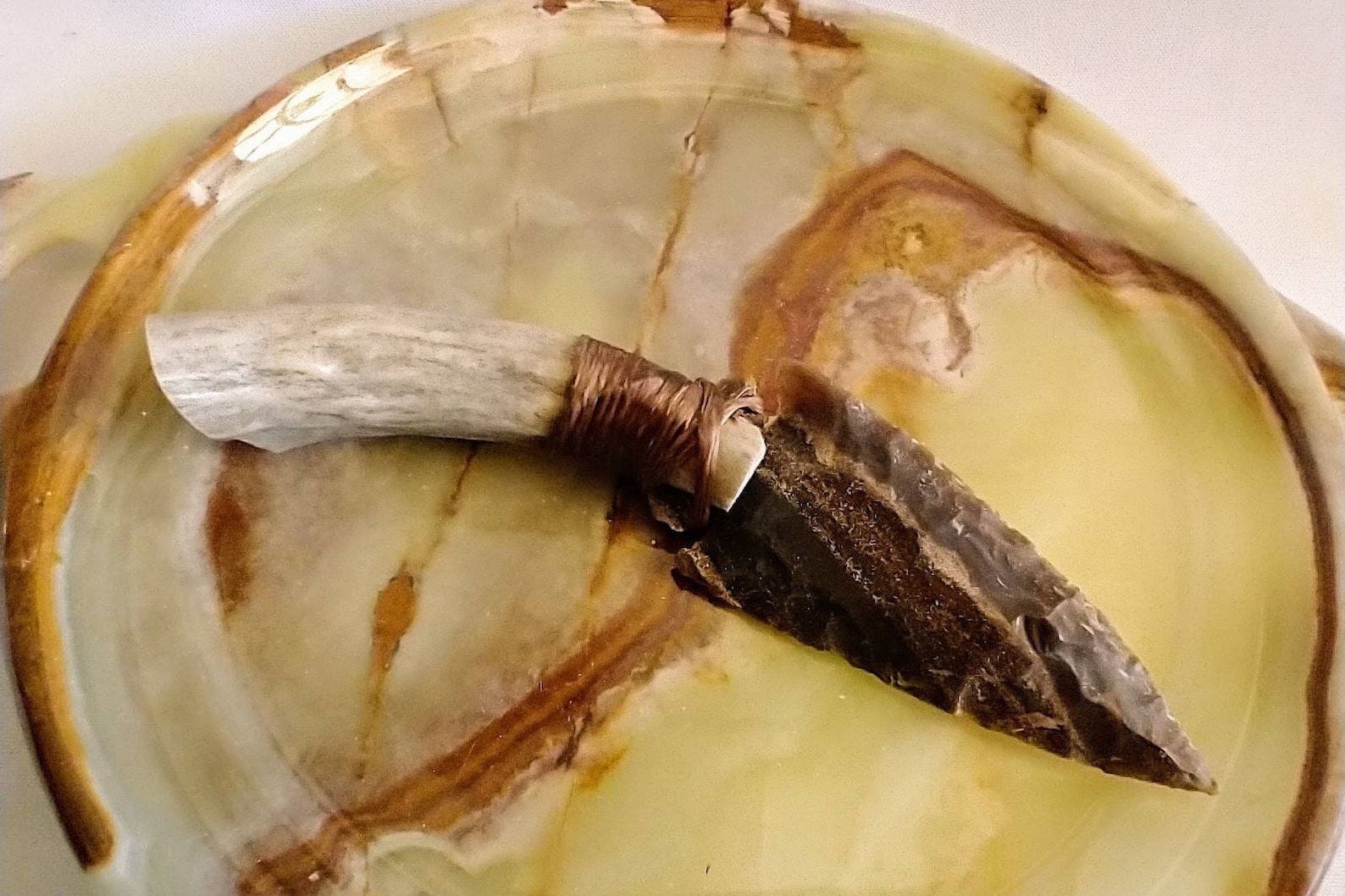 Antler Knife With Arrowhead Blade - Etsy