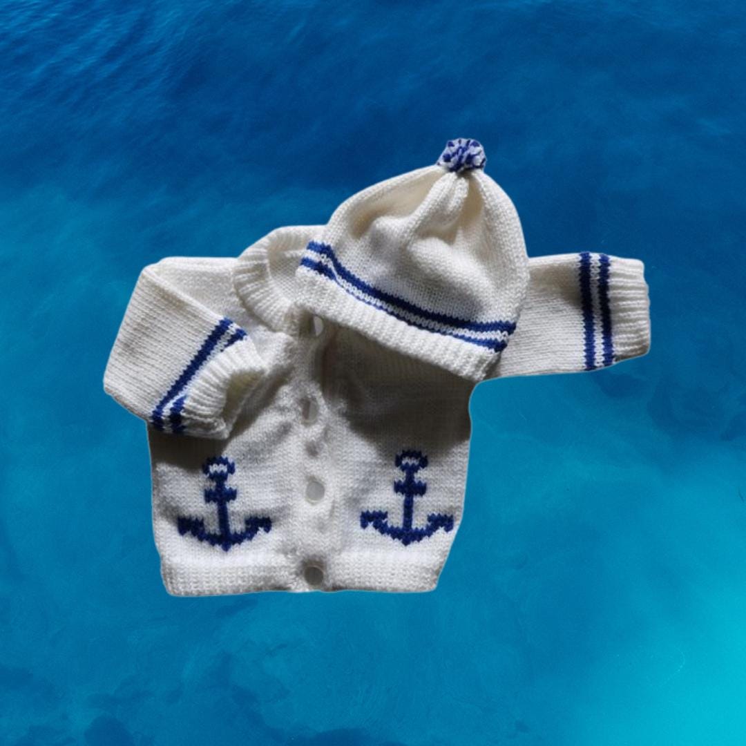 Knitted Sailor Baby Sweater: Personalized Baby Sweaters - Etsy
