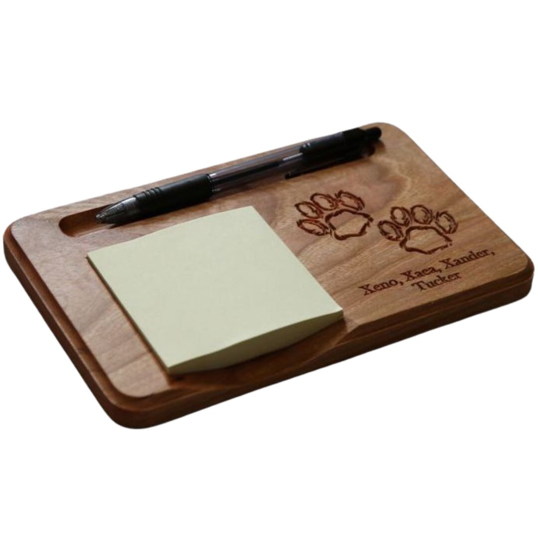Animal Paw Prints Sticky Note Holder, Personalized Sticky Note Holder ...