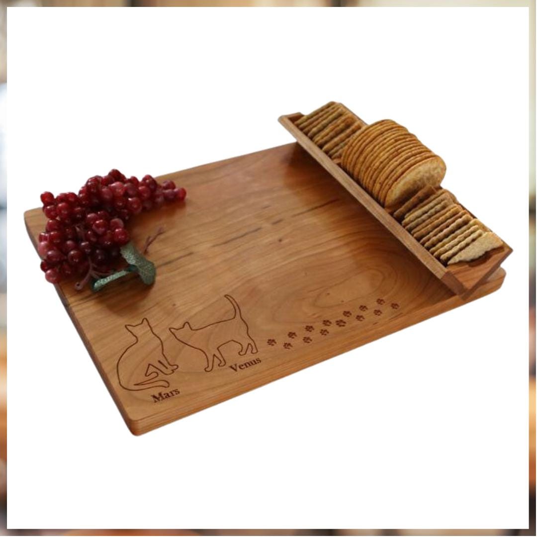 Cat Cheeseboard, Animal Charcuterie Board, Personalized Cheeseboard ...