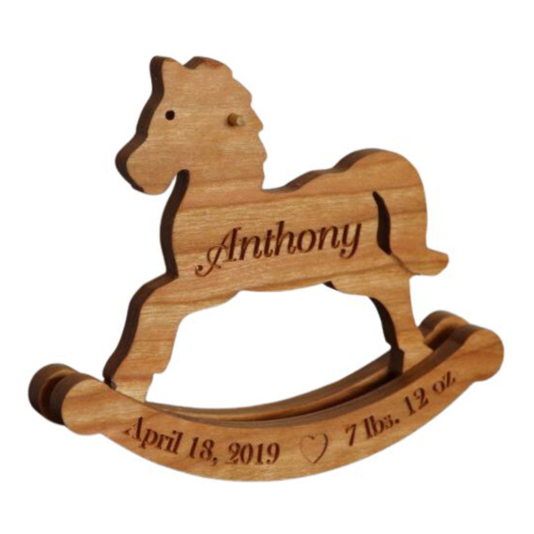 Wooden Personalized Rocking Horse, Nursery Decor, Rocking Horse Display ...