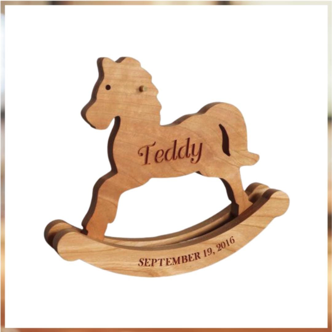 Wooden Personalized Rocking Horse, Nursery Decor, Rocking Horse Display ...