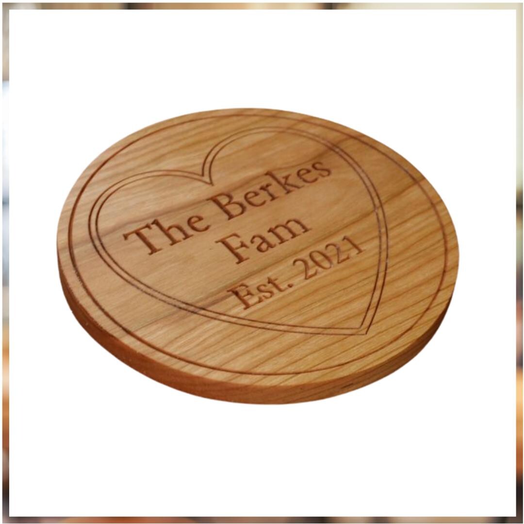 Family and Heart Trivet, Family Trivet, Personalized Trivet, Wooden ...