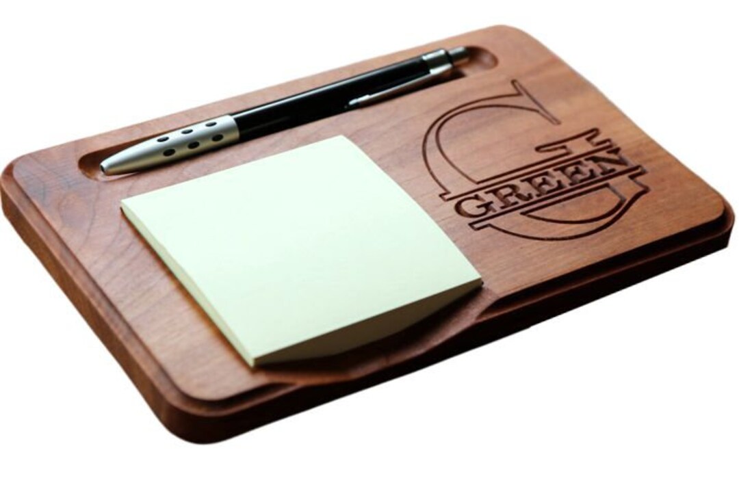 Monogram Notepad Holder, Sticky Note Holder, Personalized Sticky Note ...