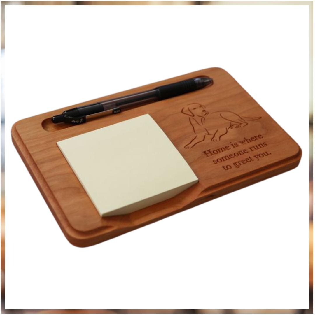 Dog Sticky Note Holder, Personalized Sticky Note Holder & Pen, Wooden ...