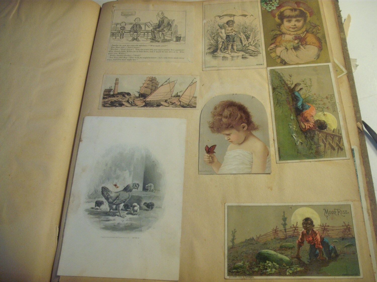 Antique Victorian Era Scrapbook Beautiful Color Cut-outs and Greetings ...