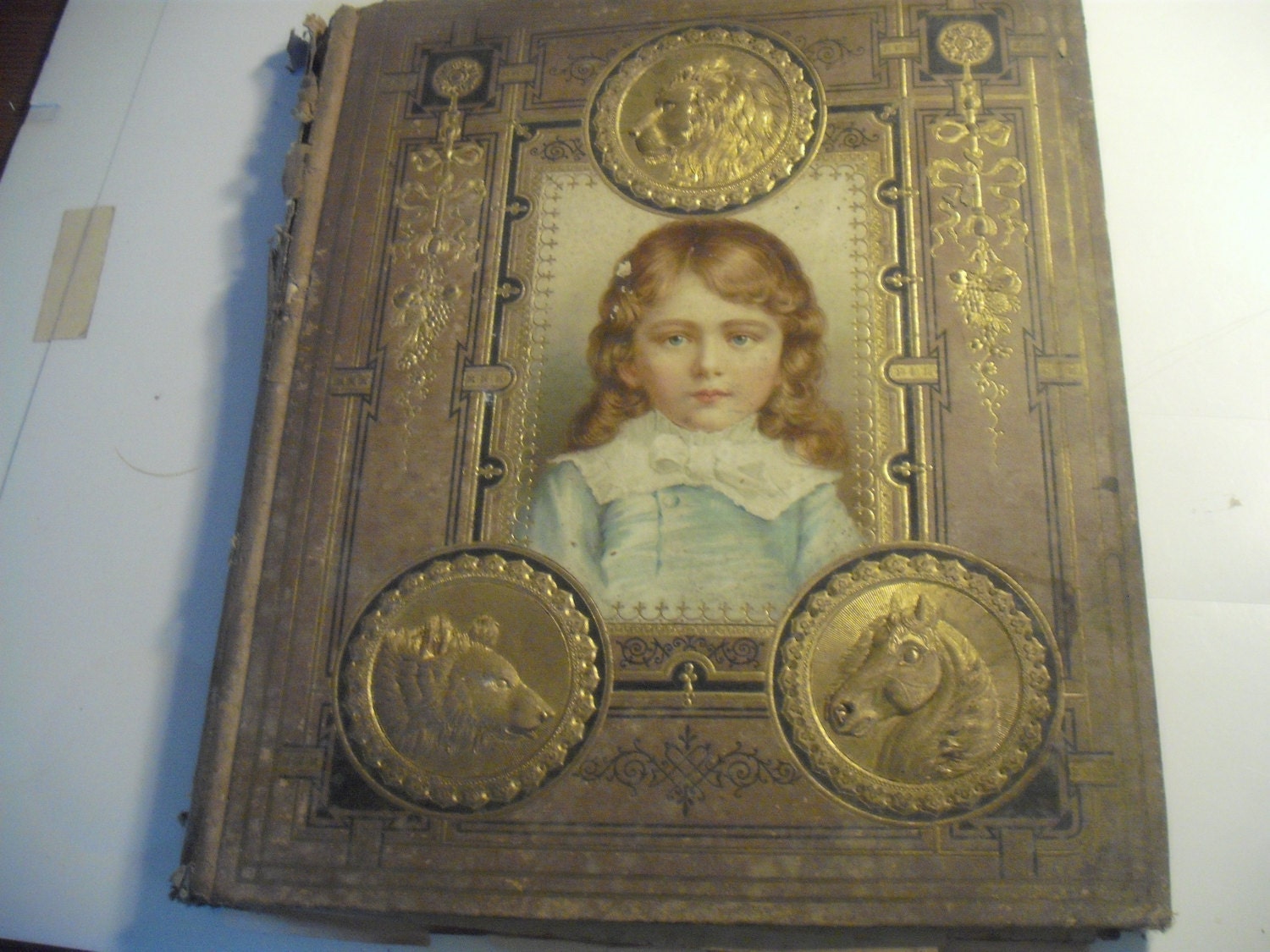 Antique Victorian Era Scrapbook Beautiful Color Cut-outs and Greetings ...