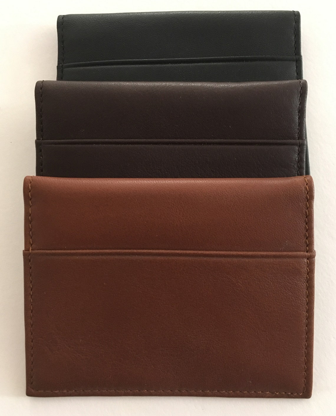 Men's Leather Wallet. #134. Ultra Thin Bi-fold Design. Includes 2 Photo ...