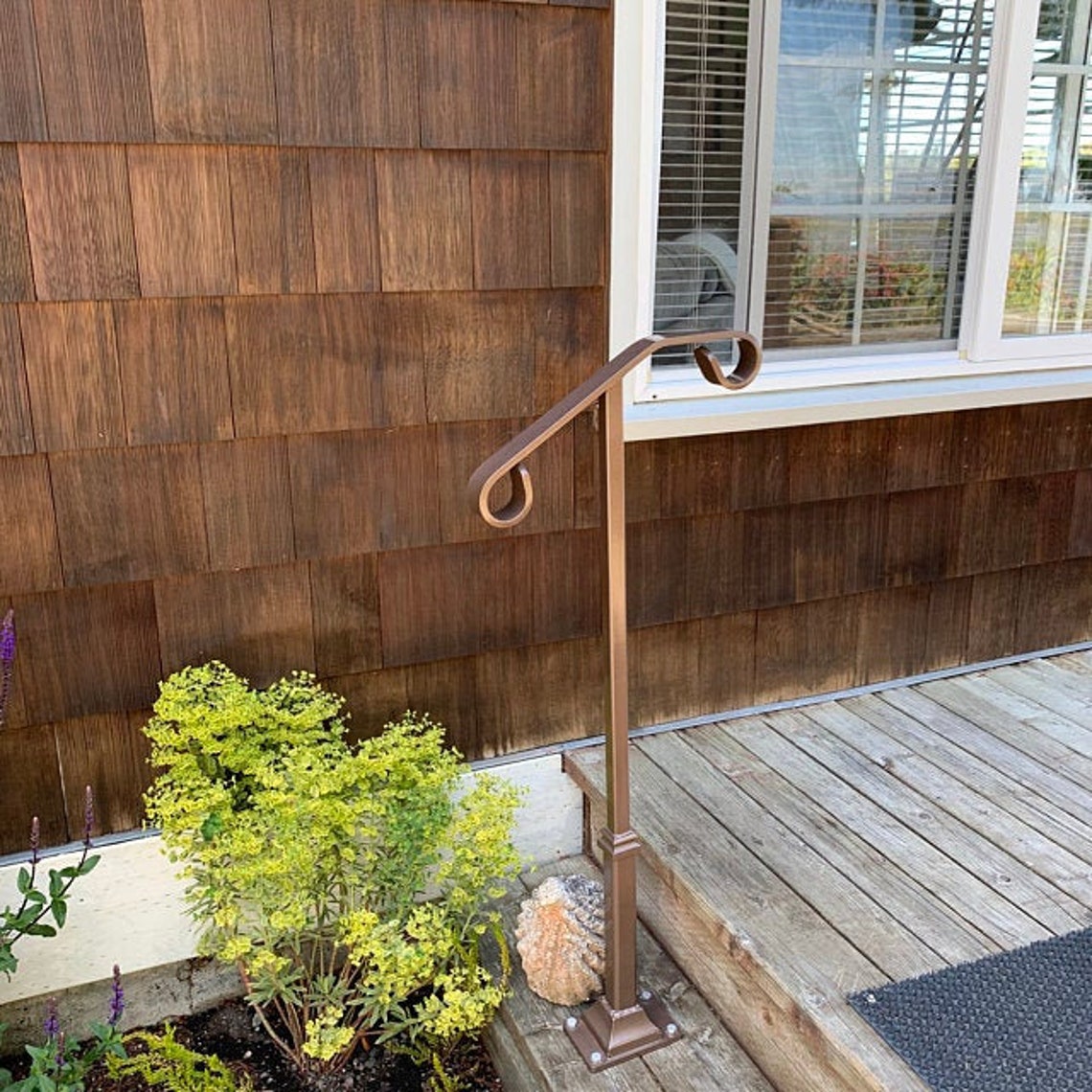 Standard Single Post Flat Bar Top Hand Rail 1 or 2 Step - Etsy