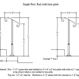 Single Post Ornamental Hand Rail 1 or 2 Step Railing for Stairs Steel ...
