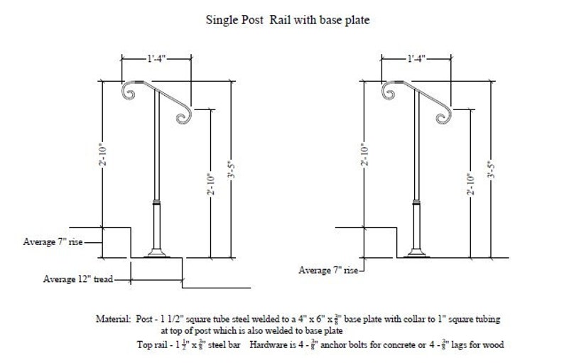 Single Post Ornamental Hand Rail 1 or 2 Step Railing for | Etsy Australia Single Post Ornamental Hand Rail 1 or 2 Step Railing for | Etsy Australia