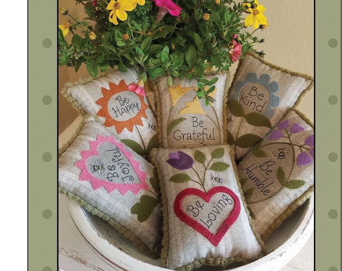 Spring Bowl Fillers, Flower Bowl Fillers Kit, Wool Applique Pattern ...