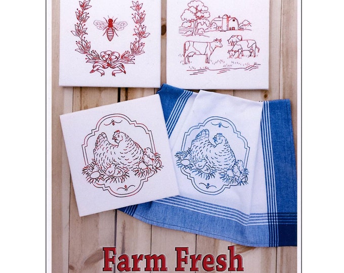Farm Fresh Iron on Embroidery Transfers Set Three, Hard Copy Pattern ...