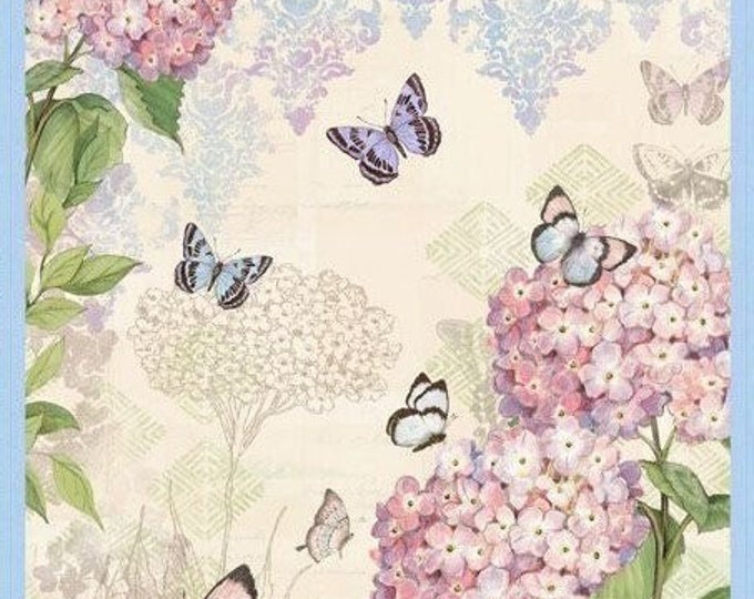 Hydrangea Mist, Large Panel 39818 243, Susan Winget for Wilmington ...