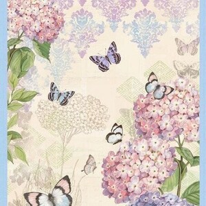 Hydrangea Mist, Large Panel 39818 243, Susan Winget for Wilmington ...