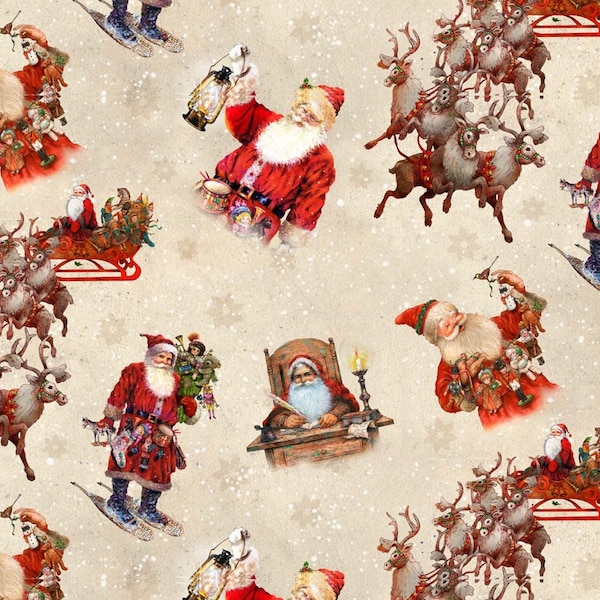 Santa Claus Fabric - Etsy
