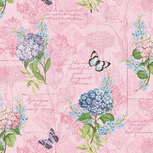 Hydrangea Mist, Large Panel 39818 243, Susan Winget for Wilmington ...