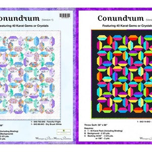 Conundrum Throw Quilt Pattern, Hard Copy Pattern, Jelly Roll Quilt ...