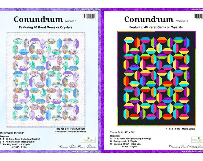 Conundrum Throw Quilt Pattern, Hard Copy Pattern, Jelly Roll Quilt ...