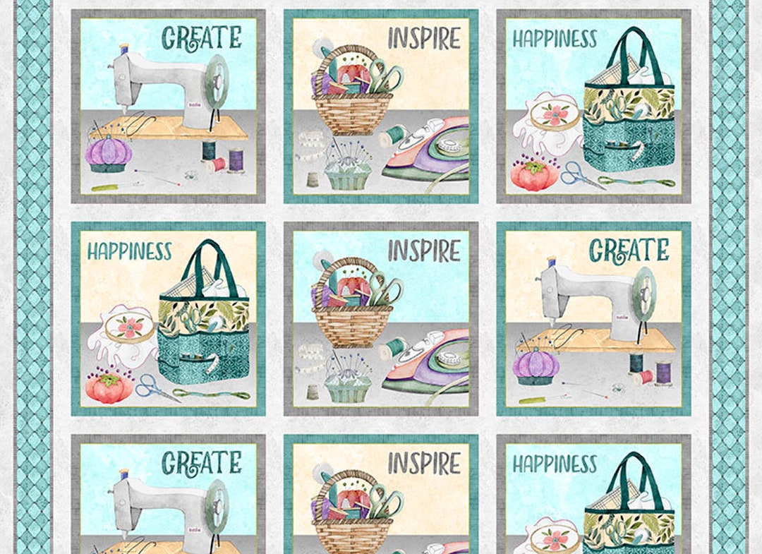 Sewing Themed Panel, Quilt Fabric Panel, Sew Be It, Craft Panel 32091 ...