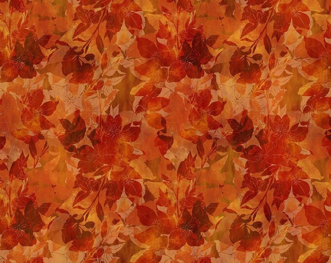 Autumn Leaves Fabric, Fall Leaves, Digital Print, Reflections of Autumn, Autumn Beauty 6RA-1, in ...