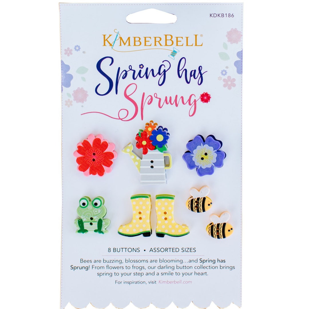Kimberbell Spring Has Sprung Novelty Buttons, Bee Buttons, Frog Buttons ...