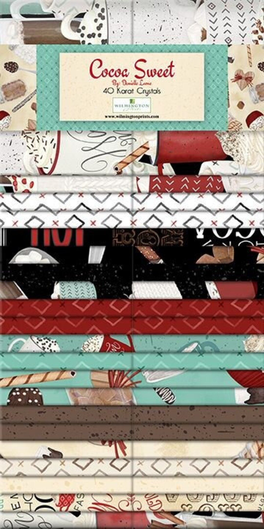 Cocoa Sweet Jelly Roll, Danielle Leone for Wilmington Prints, Precut Fabric, 40 Karat Gems ...