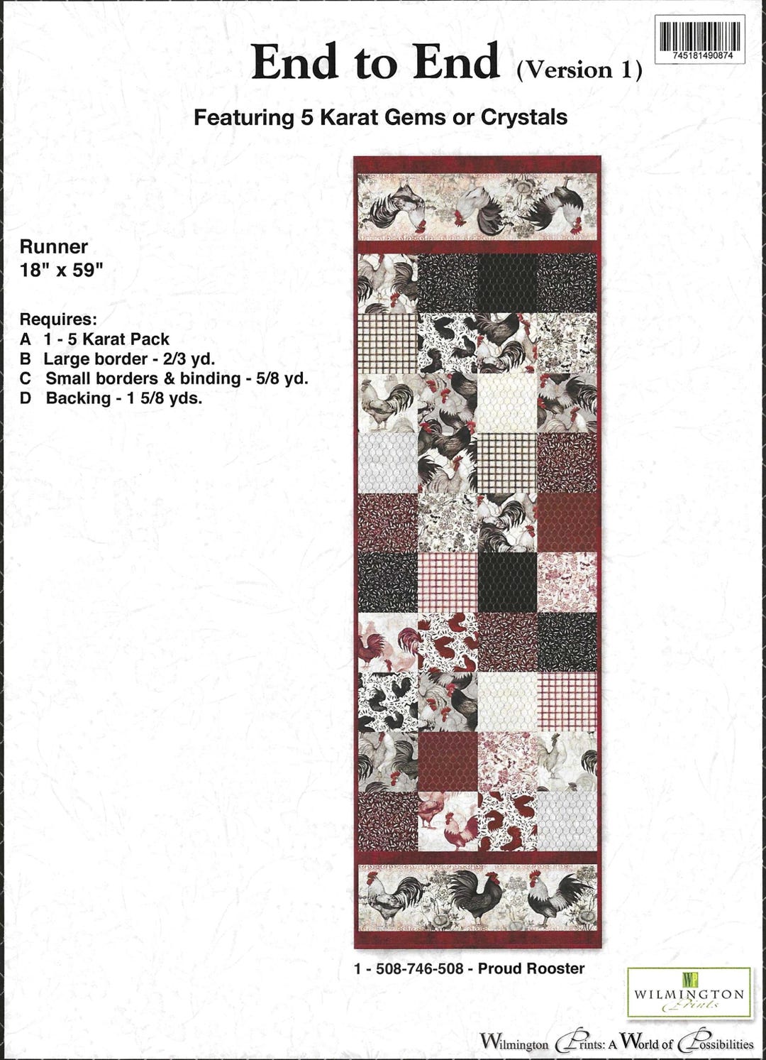 End to End Runner Pattern, Table Runner, Paper Pattern, Precut Pattern ...