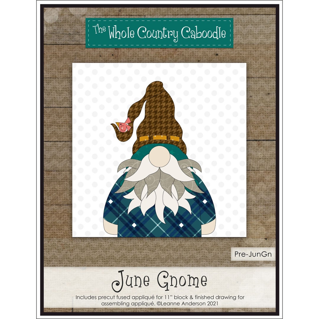 June Gnome, Spring Gnome, Summer Gnome, Gnome Applique Pattern, Gnome ...