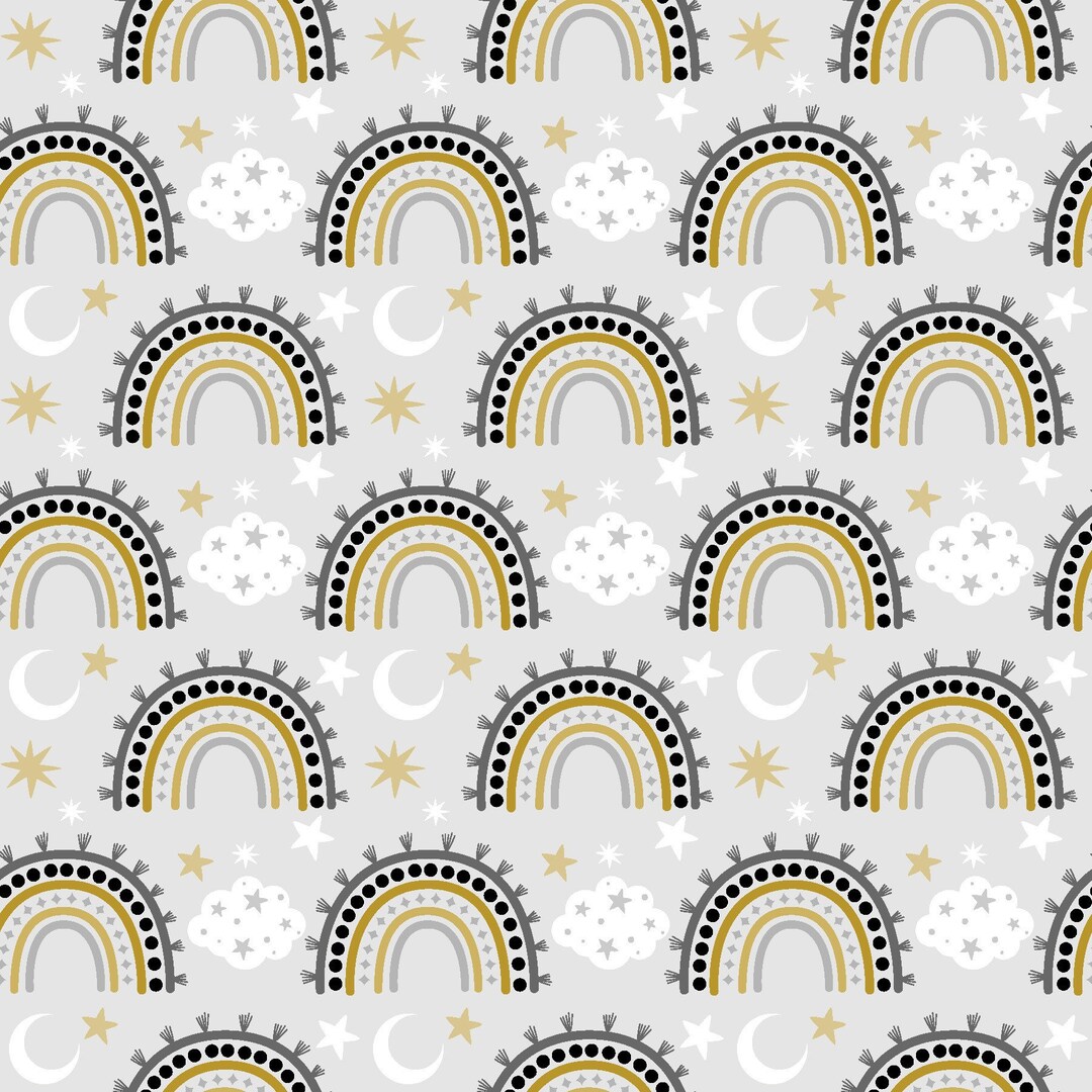 Rainbow Fabric, Cloud Fabric, Stay Wild Moon Child, Rainbow & Clouds ...