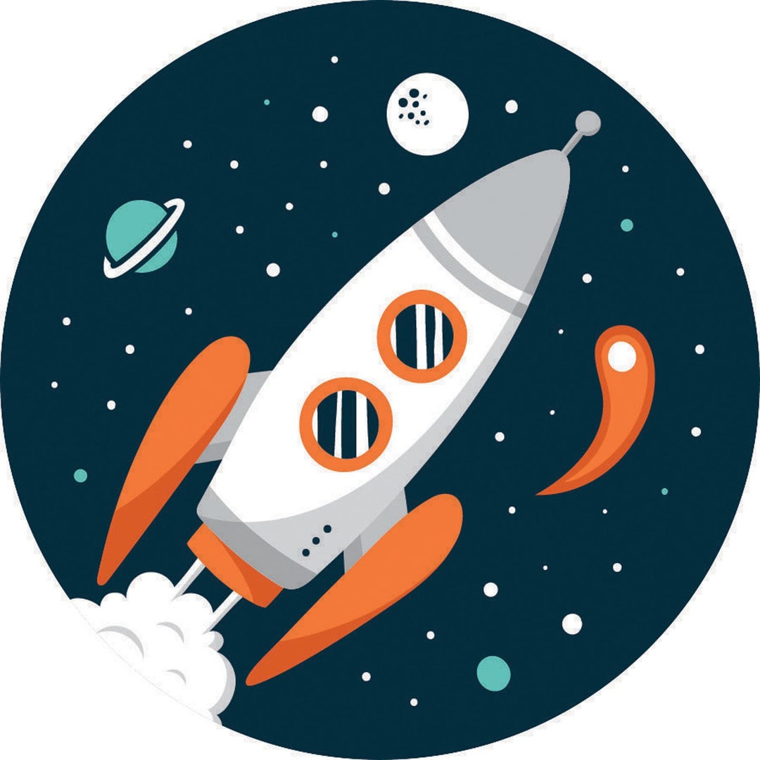 Space Rocket Patch, Fabric Patch, Fabric Badge, Camelot Fabrics, Ad-fab Adhesive Badge, Outer ...