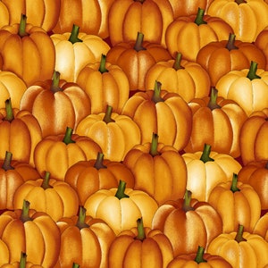 Fall Fabric, Autumn Pumpkin Fabric, Jan Mott, Cavalier Crows, Pumpkins ...