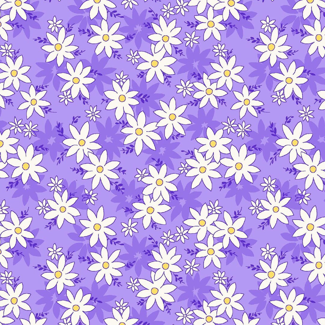 Nana Mae 8, Large Daisy Purple 1493 55, Henry Glass, 1930s Inspired ...