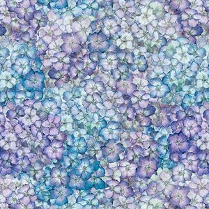 Hydrangea Mist Pattern, Throw Quilt, Paper Pattern, Fabric Panel ...