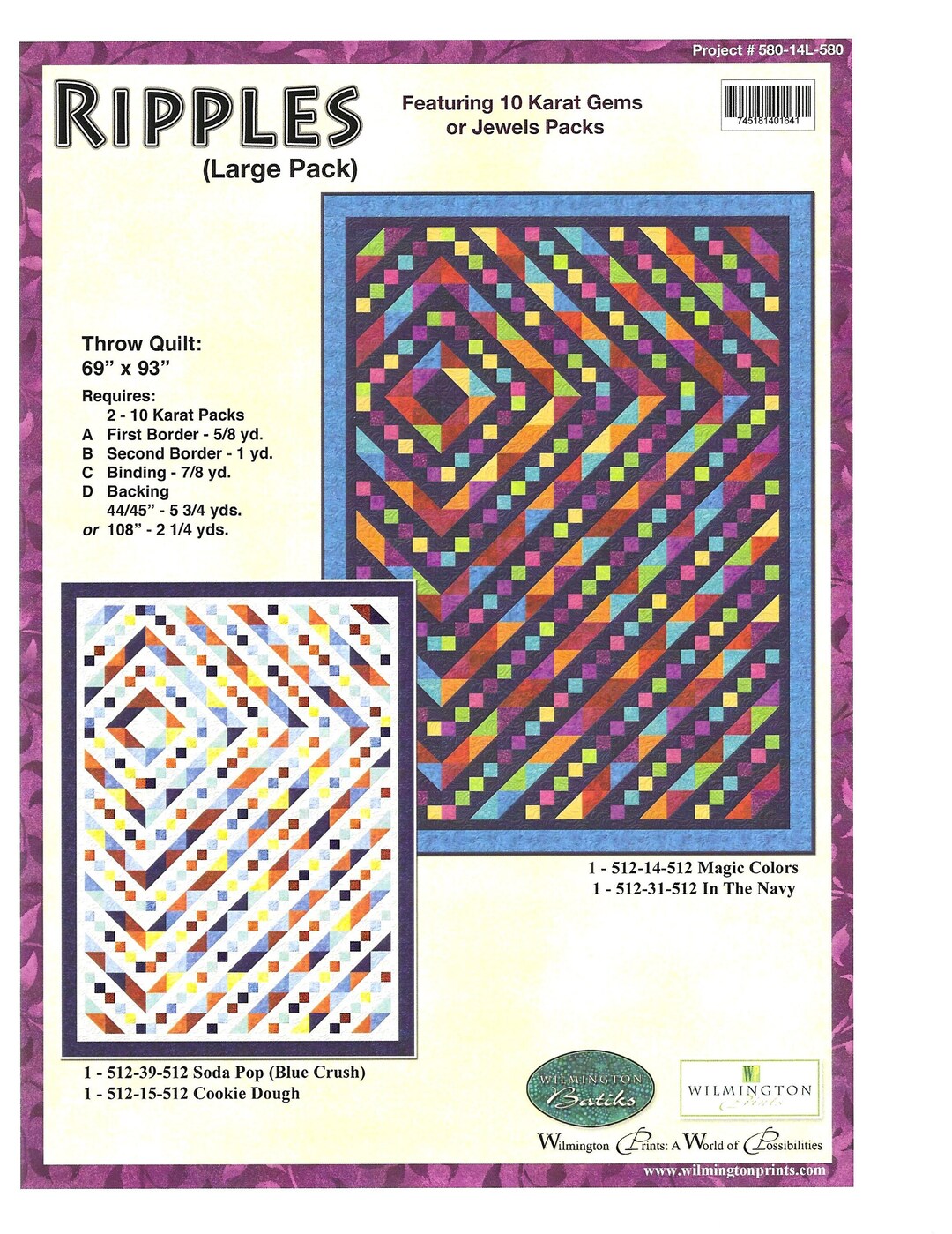 Ripples Throw Quilt Pattern, PDF Pattern, Precut Pattern, Layer Cake ...