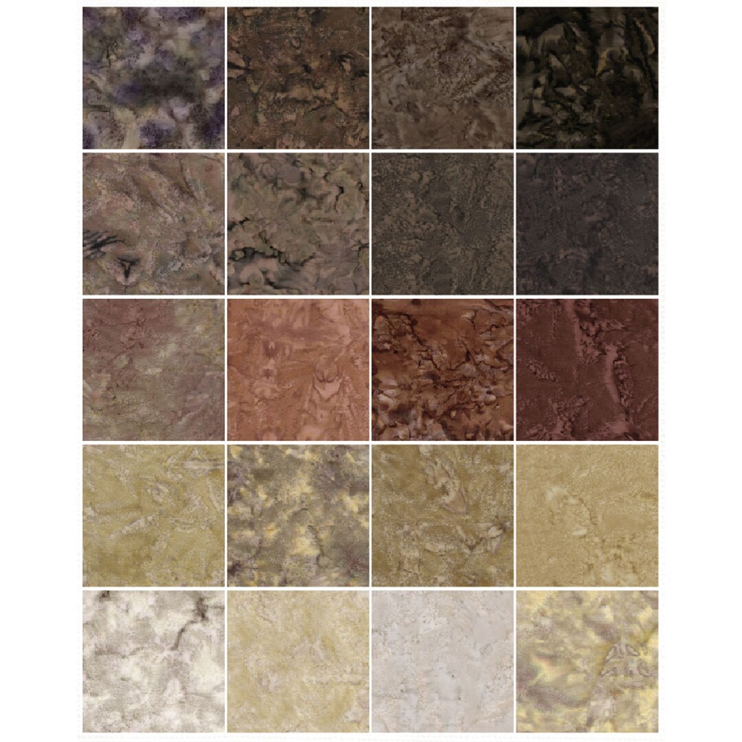 Island Batik Charm Pack, Breathtaking Brown, Precut Fabric, 5x5 Charm ...