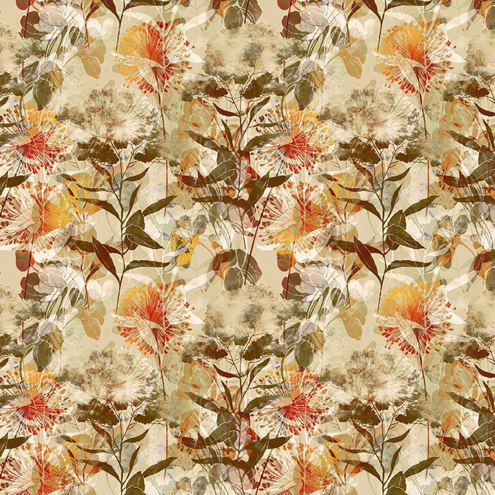 Berry Fabric Autumn Berries Digital Print Reflections of - Etsy