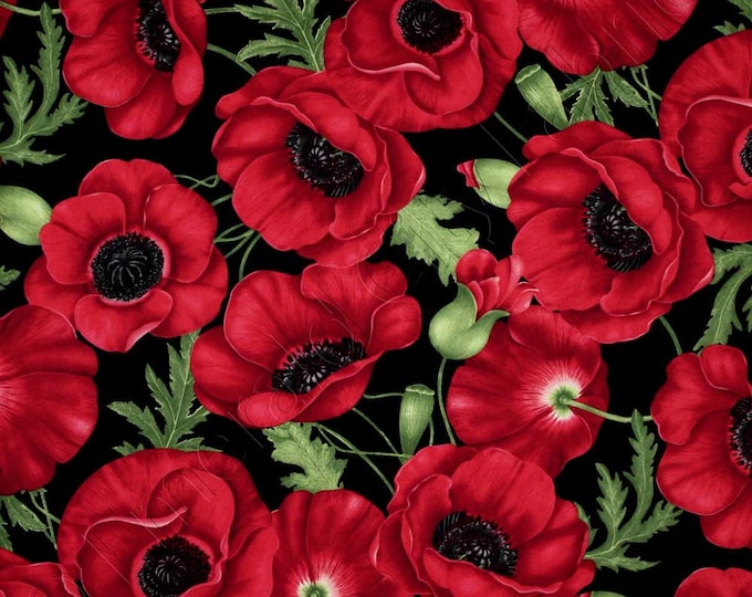 Flora Chong-a Hwang for Timeless Treasures Flower Fabric Flora-c 1051 ...