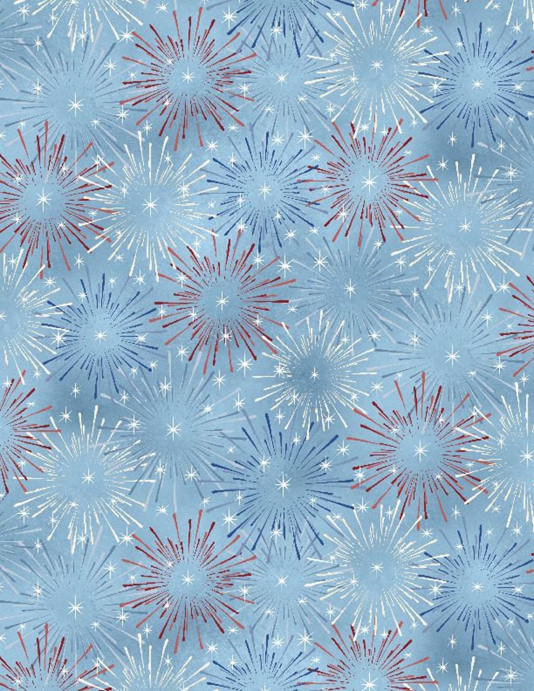 Patriotic Fabric, Fireworks Fabric, Americana Fireworks Denim 84469 401 ...
