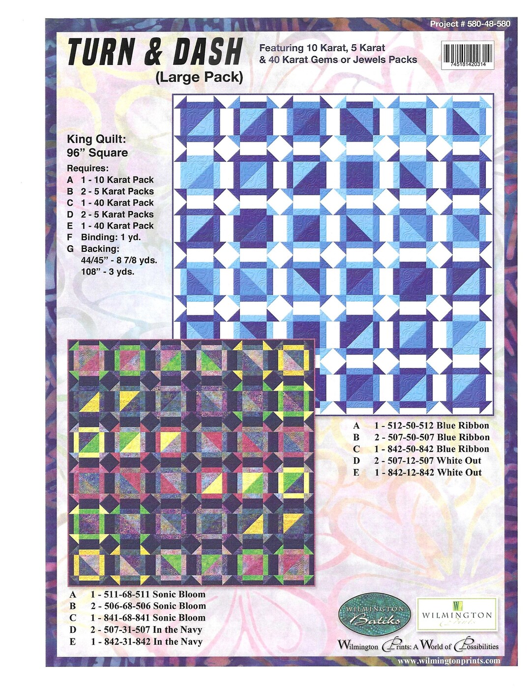 Turn & Dash King Quilt Pattern, Hard Copy Pattern, Precut Pattern ...