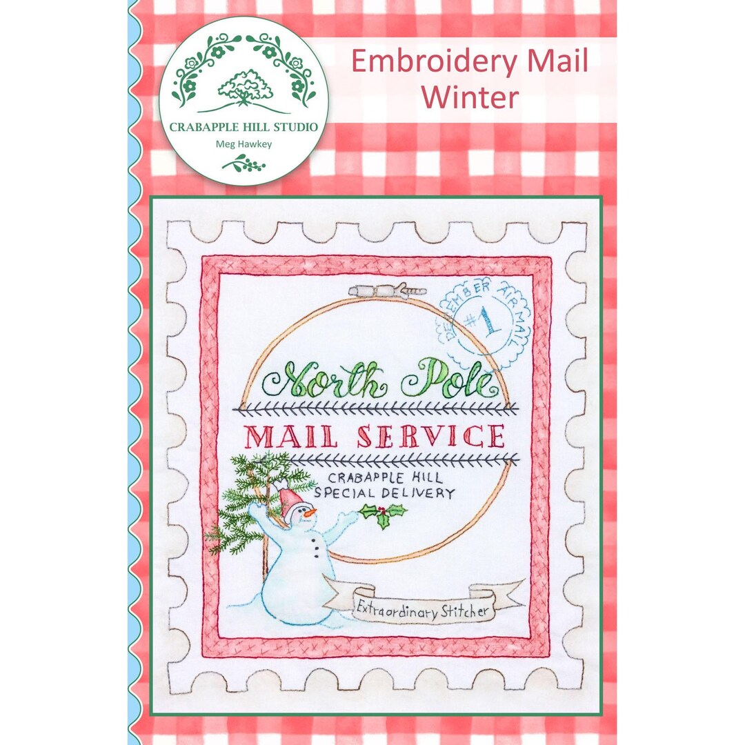 Embroidery Mail Winter Pattern, Hard Copy Pattern, Snowman Embroidery ...