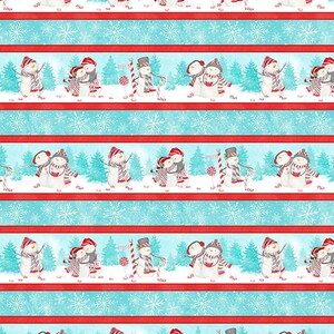 Peppermint Candy, Winter Fabric, Frosty Merry Mints Scenic Snowmen Teal ...