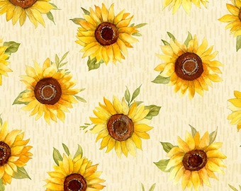 Sunflower Splendor, Tonal Flowers Yellow 83333 555, Susan Winget for ...