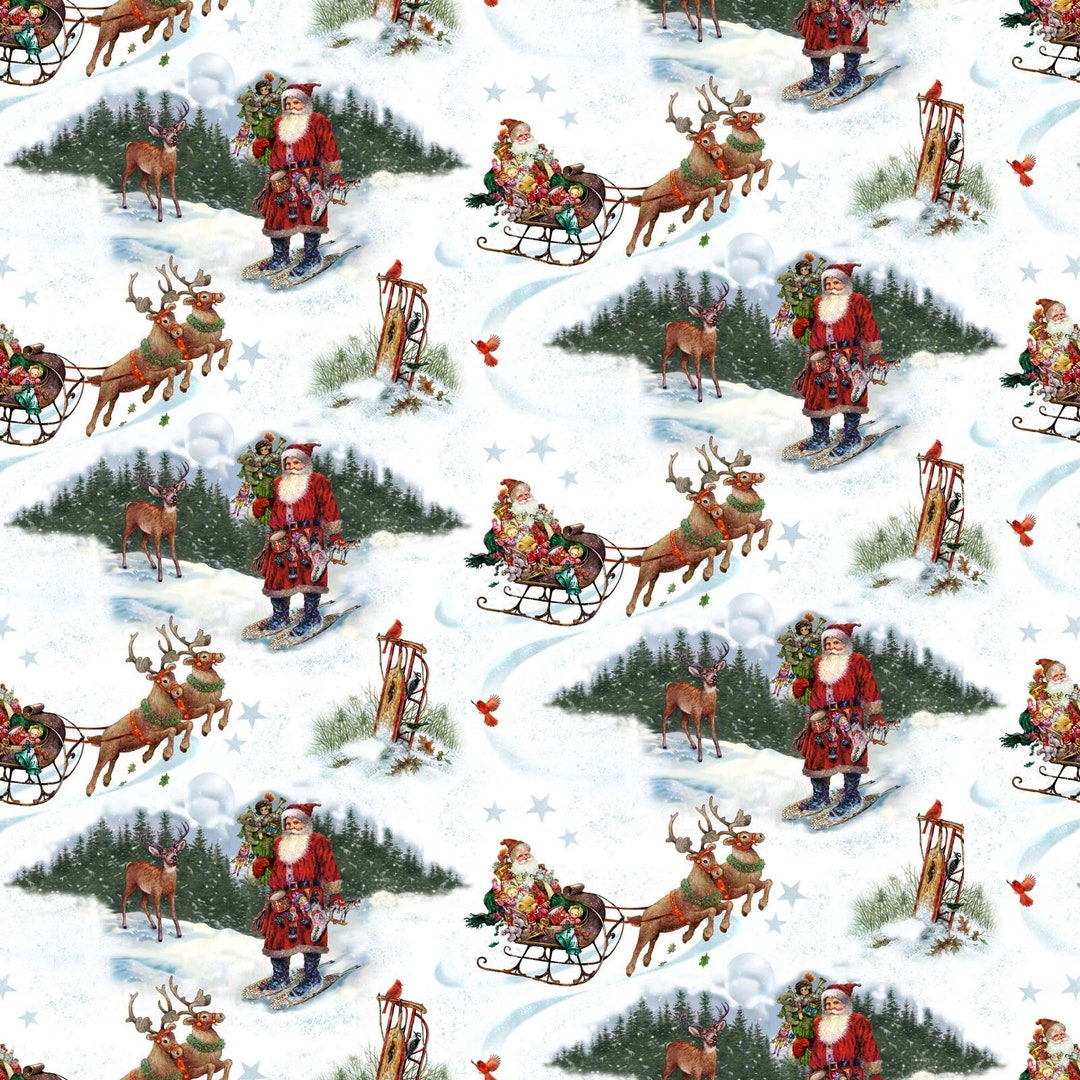 Old Saint Nick, Scenic 762 01, Santa Claus Fabric, Robert Giordano ...