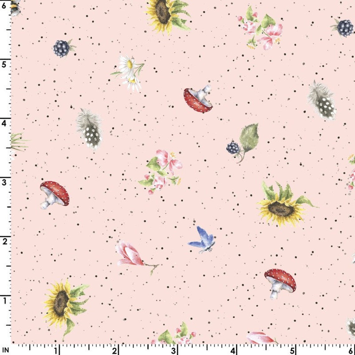 Bramble Patch, Mini Pink 10106-P, Hannah Dale, Butterfly Fabric ...