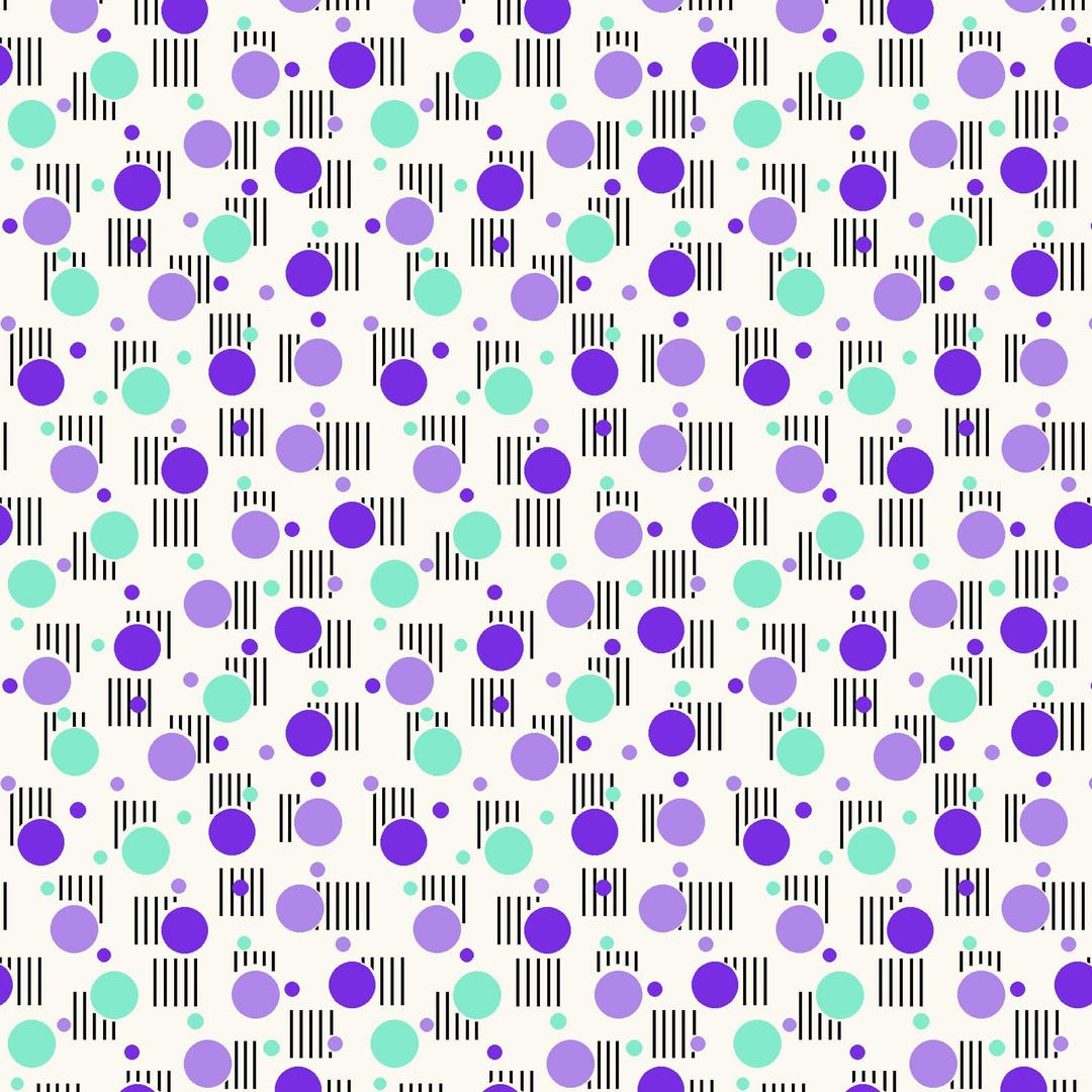 Nana Mae 8, Retro Dots Cream/purple 1490 05, Henry Glass, 1930s ...