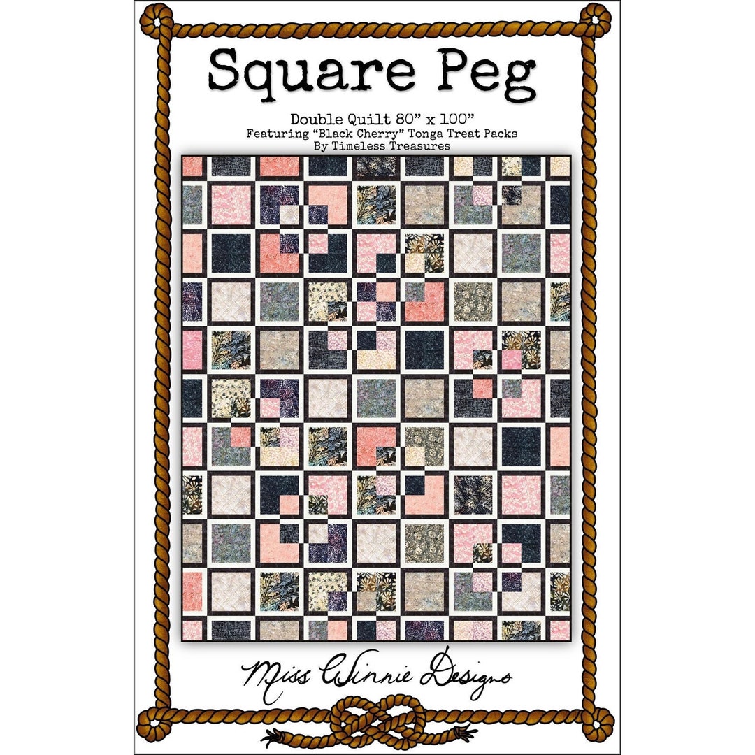 Square Peg Quilt Pattern, Hard Copy Quilt Pattern, Double Size Quilt ...